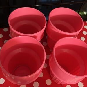 Source Unknown | Dining | New Set Of 4 Pink Ice Cream Cone Shaped Cups ...